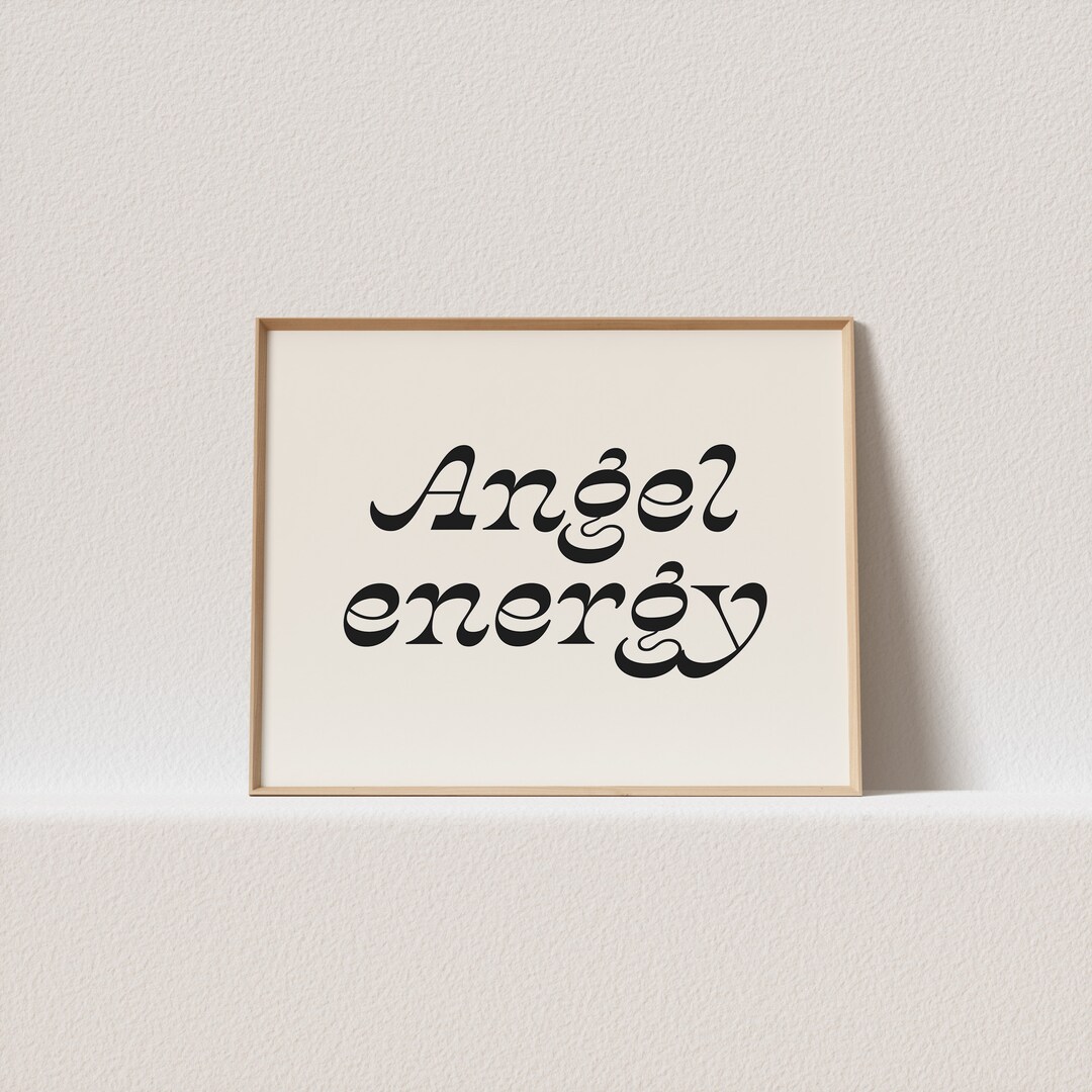 Horizontal Retro Art Print "angel Energy." Stunning Typography, Must ...