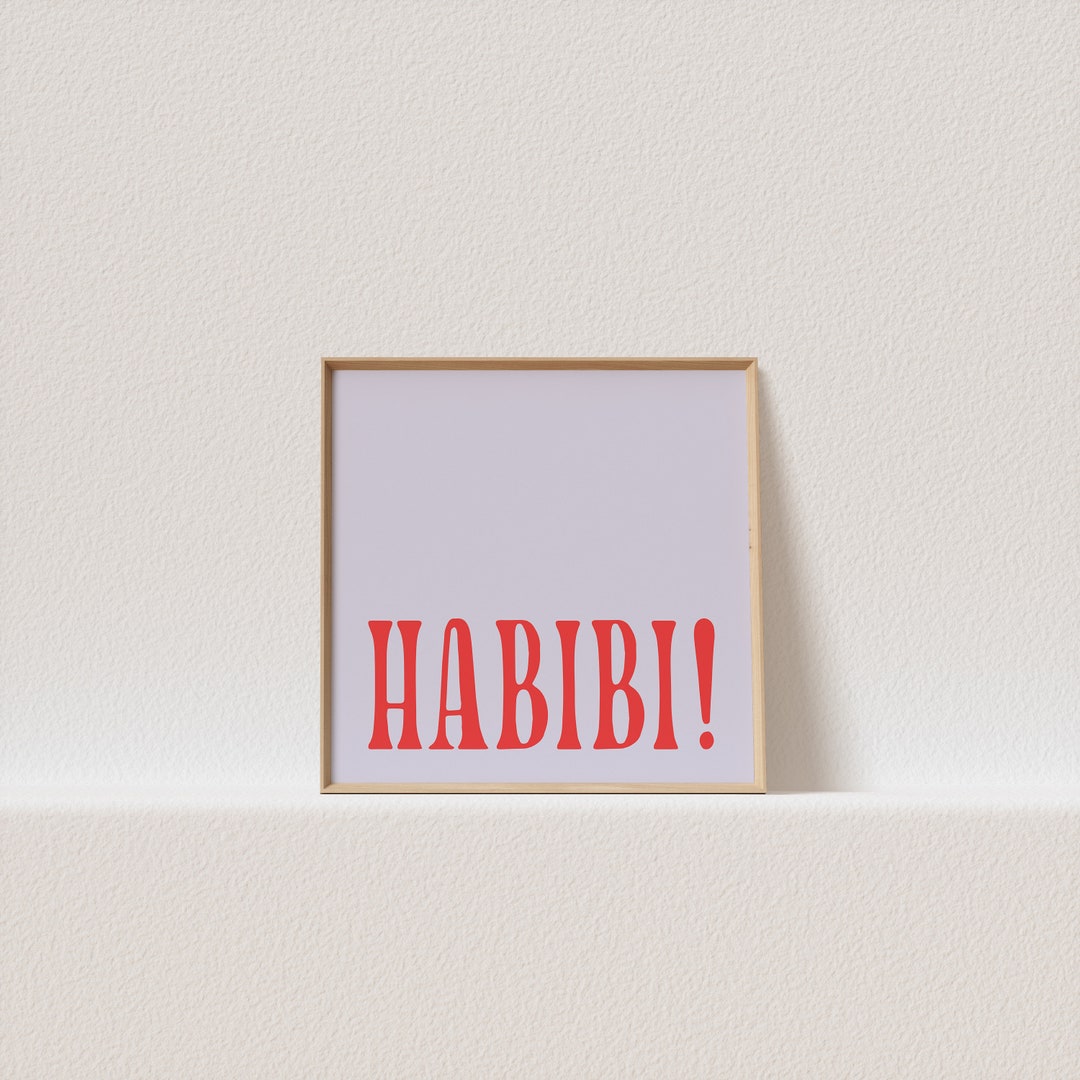 Square Retro Poster Lilac / Red "habibi!" Must Have for Your Gallery ...