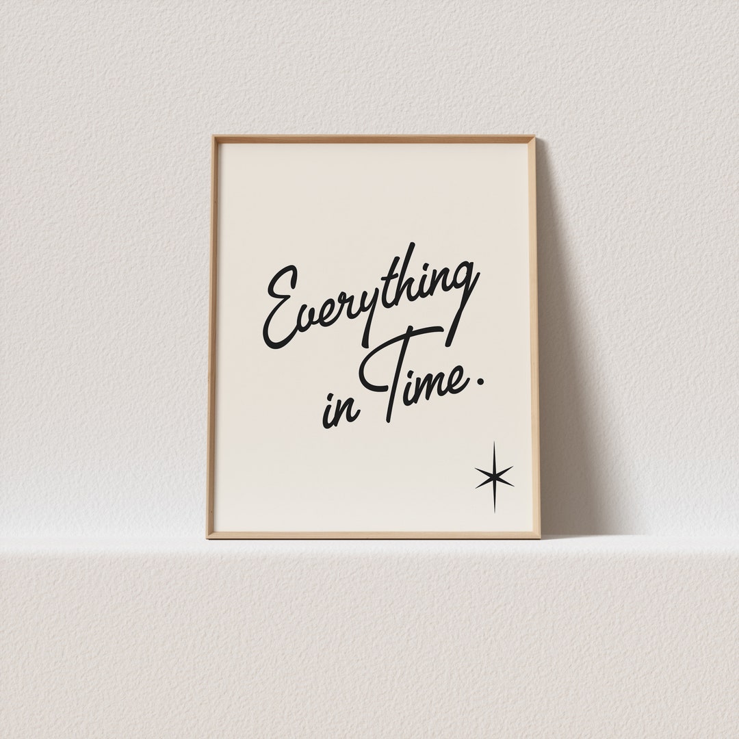 Retro Poster "everything in Time." Stunning Retro Typography, a Must ...