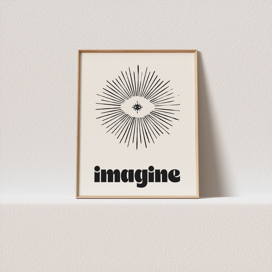 Art Print "imagine" Just Imagine.. Stunning Retro Typography & Magical ...