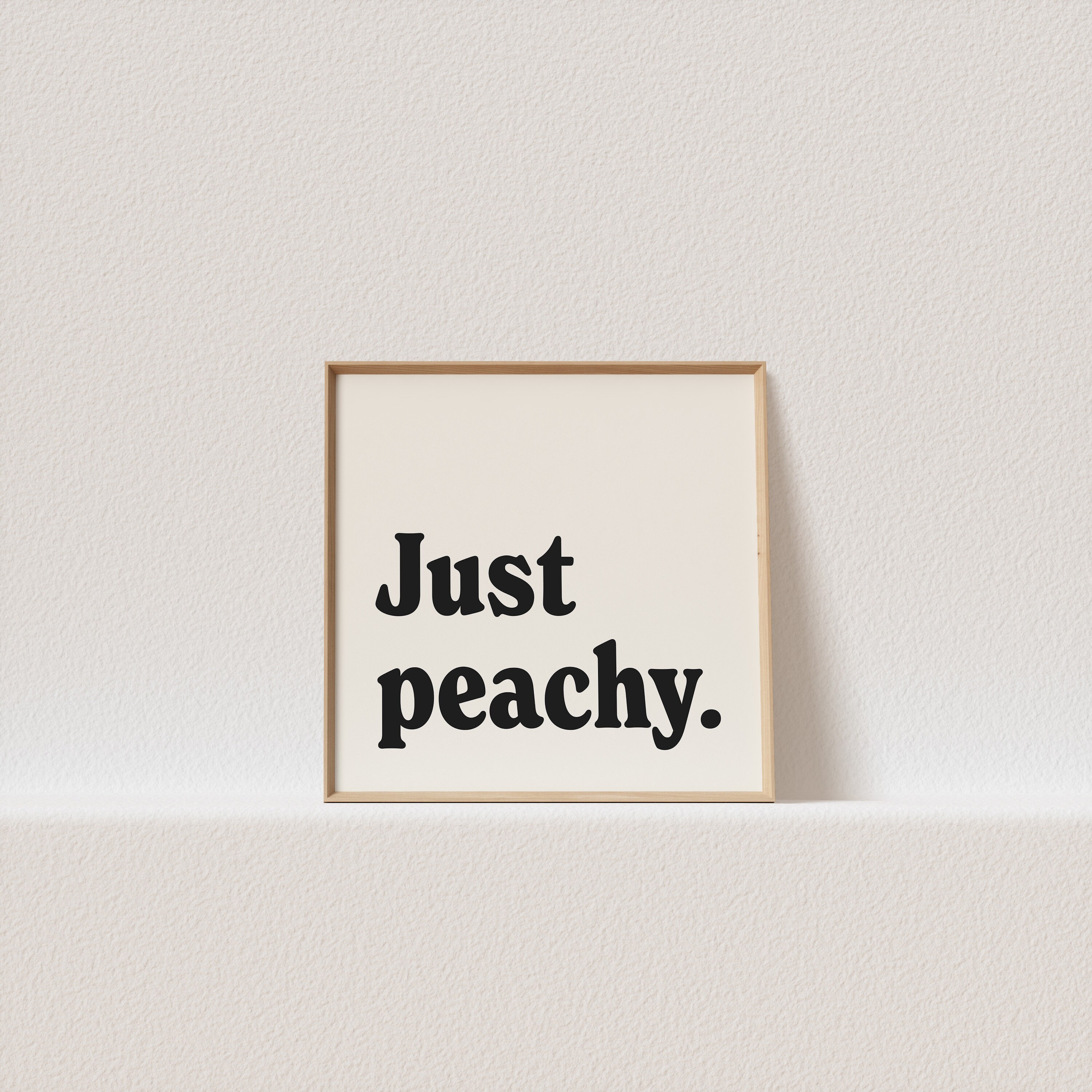 Square Retro Poster just Peachy. Retro Typography - Etsy