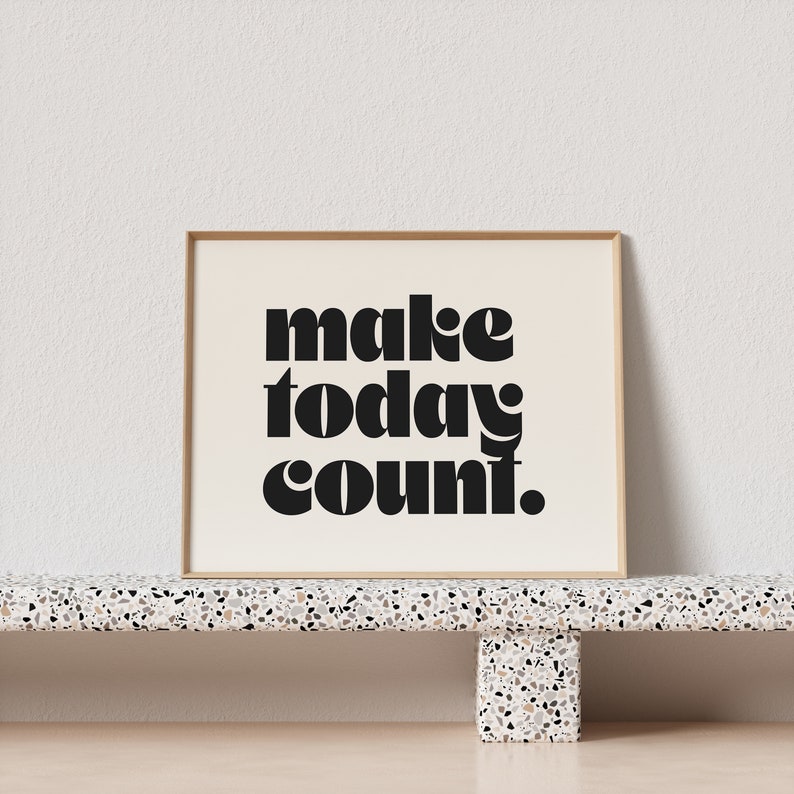 Horizontal Retro Poster make Today Count. Stunning - Etsy