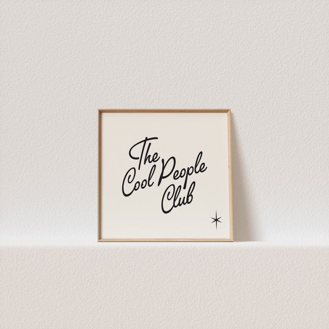 Square Retro Poster "the Cool People Club" 50s Typography, a Must Have ...