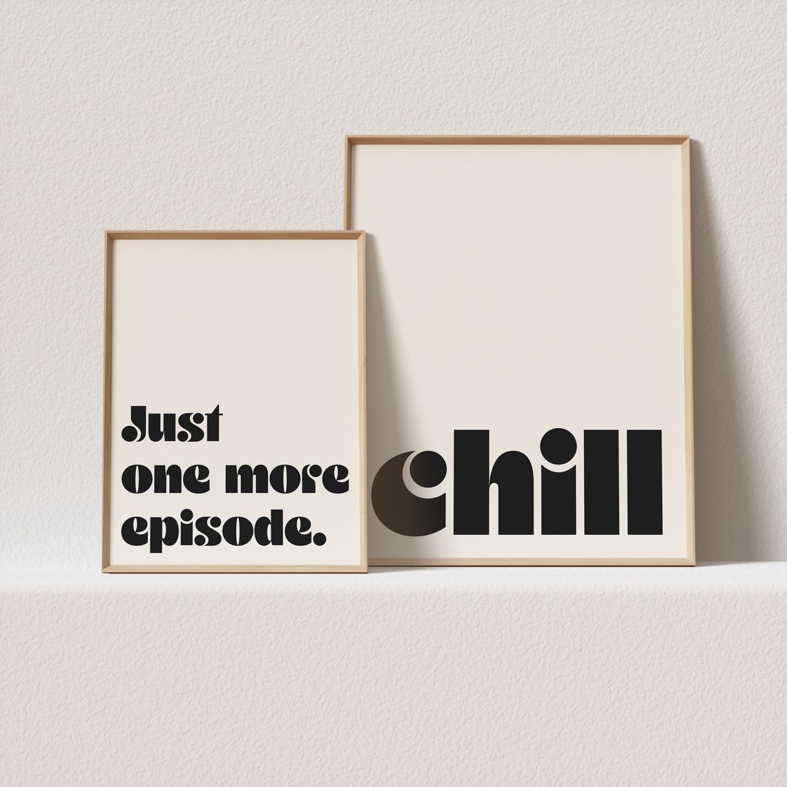 Set of 2 Printable Retro Posters just One More Episode & | Etsy