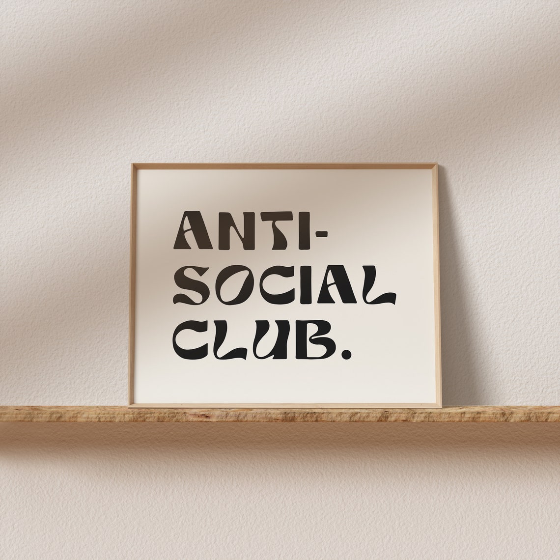 Horizontal Retro Art Print anti-social Club. - Etsy