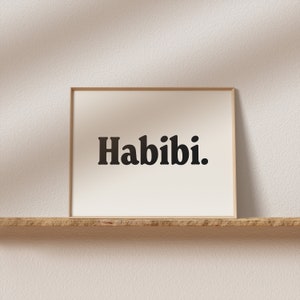 Horizontal Retro Poster "habibi." Stunning Vintage Type, a Must Have ...