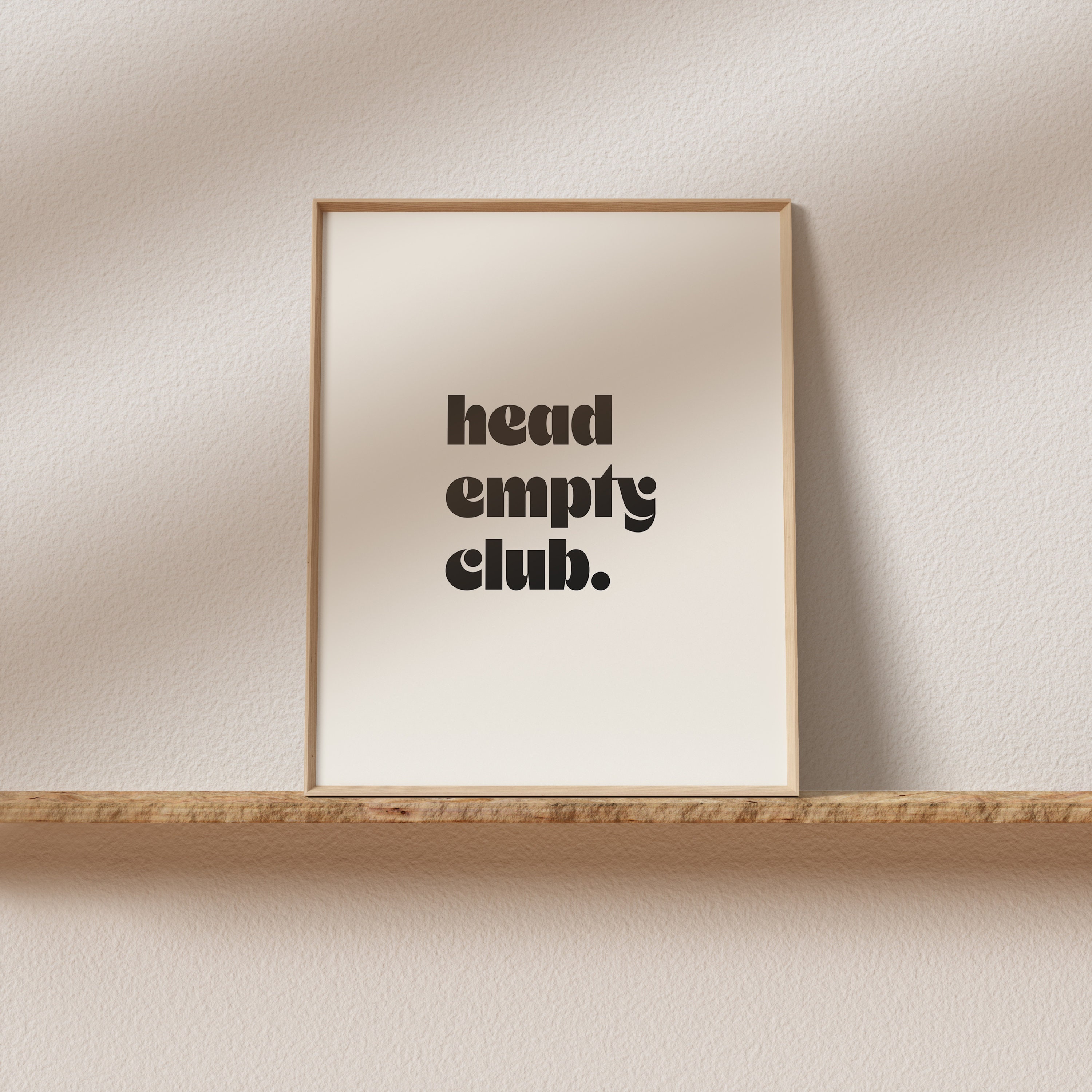 Retro Art Print head Empty Club. Stunning Minimal | Etsy
