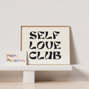 Horizontal Retro Print "self Love Club." Stunning Type, Must Have for ...