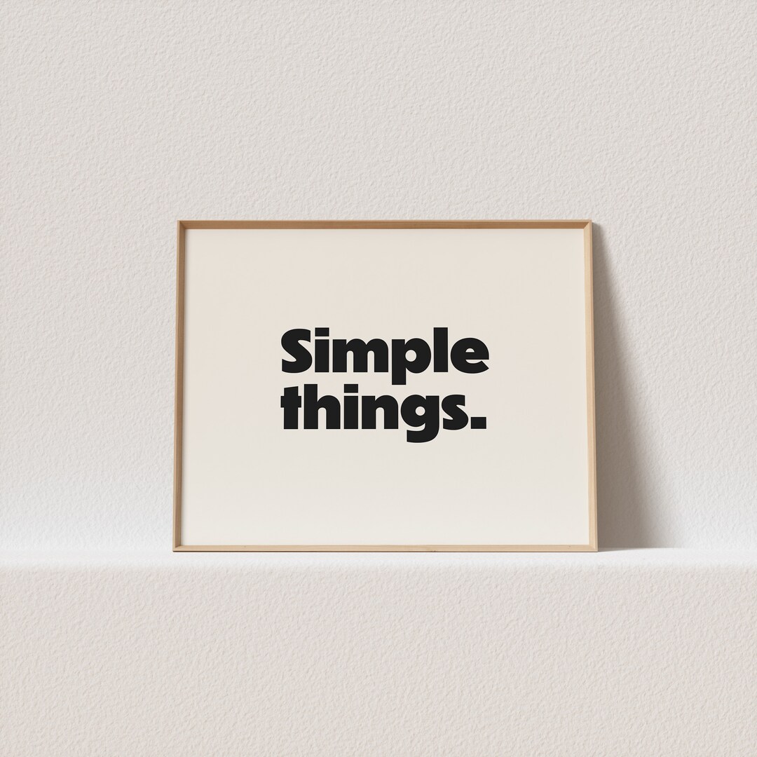 Horizontal Retro Art Print "simple Things." Stunning Typography, Must ...