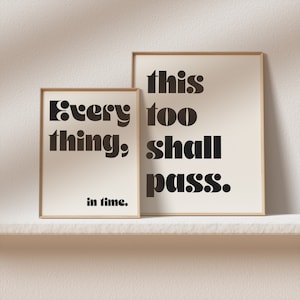 Gallery Wall | Set of 2 Retro Posters "everything, in Time + This Too ...