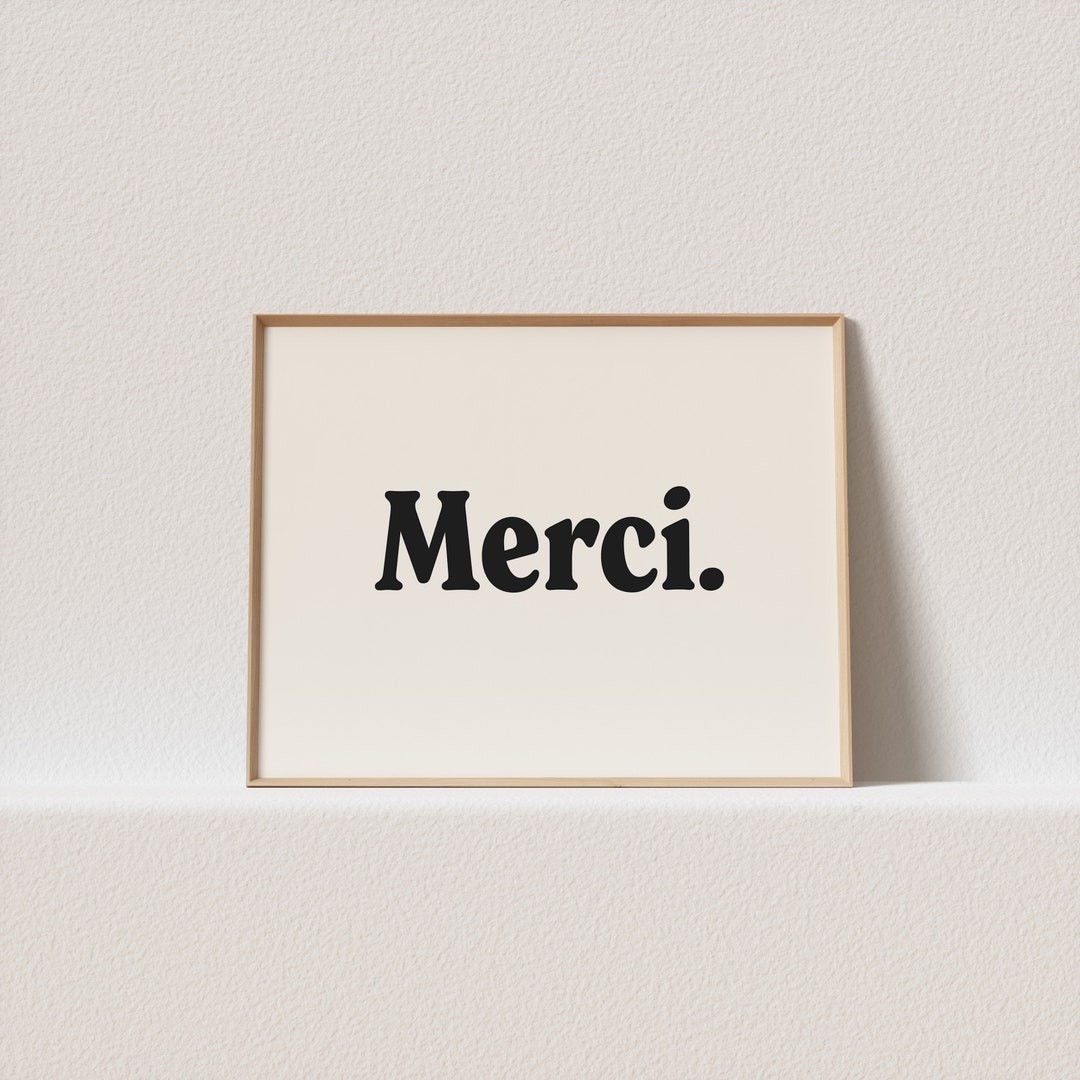 Horizontal Retro Art Print "merci." Stunning Retro Type, Must Have for ...