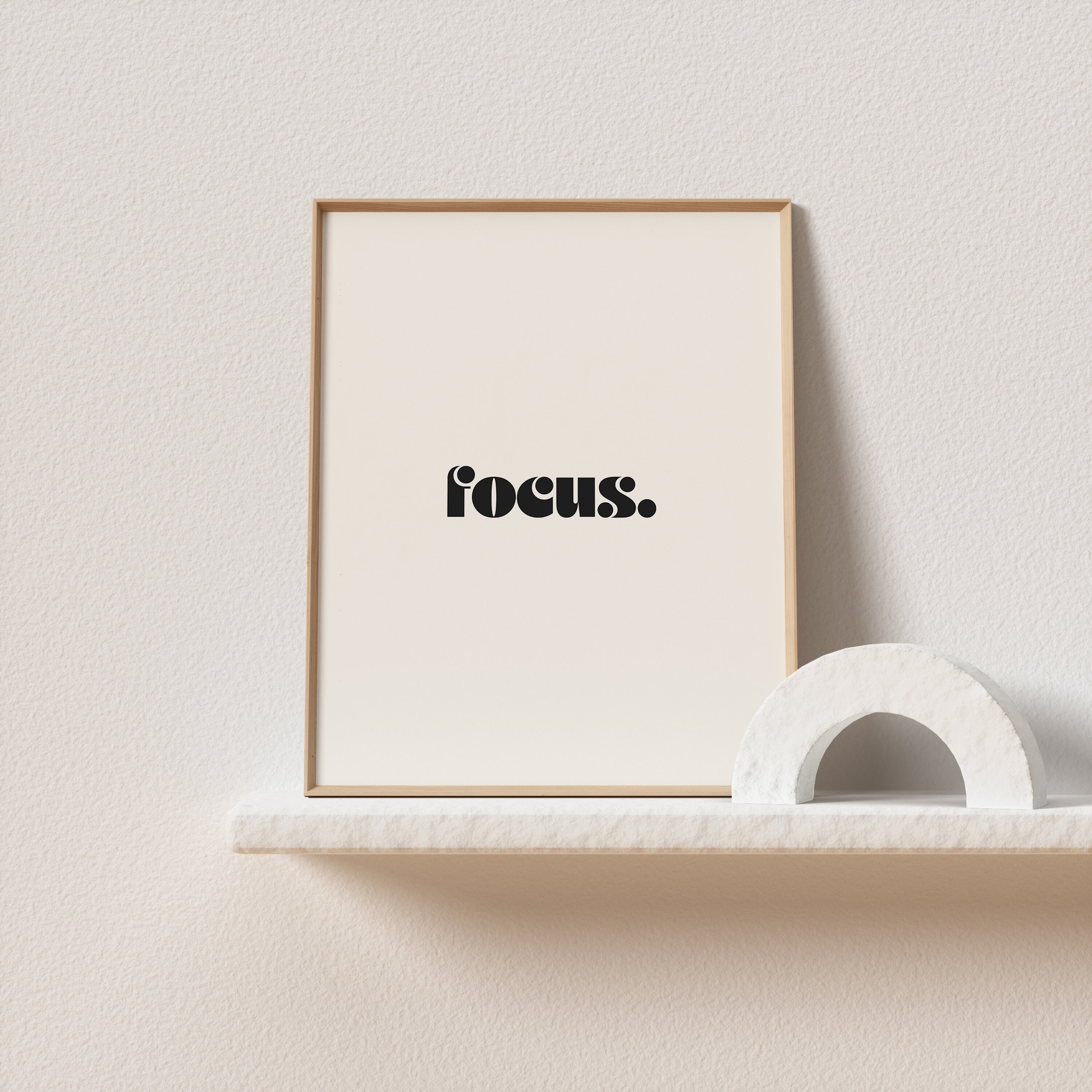 Retro Art Print "focus." Stunning Minimal Typography, Must Have for ...