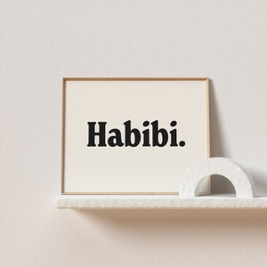 Horizontal Retro Poster "habibi." Stunning Vintage Type, a Must Have ...