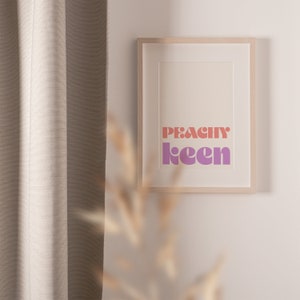Art Print Quote "peachy Keen." Stunning Retro Pastel Typography, a Must ...