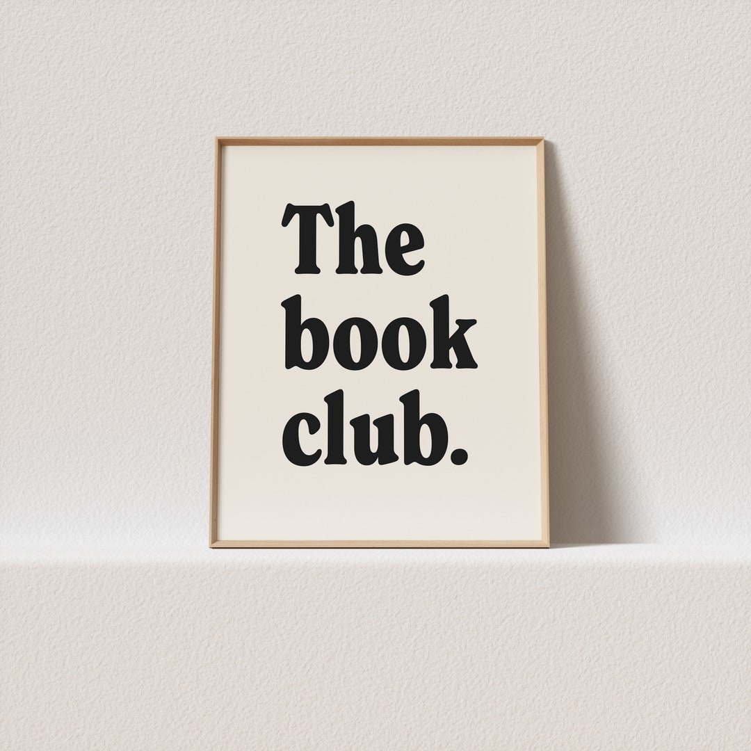 Retro Print "the Book Club." Stunning Typography, a Must Have for Your ...