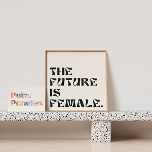 Square Retro Poster "the Future is Female." Art Nouveau Typography, a ...