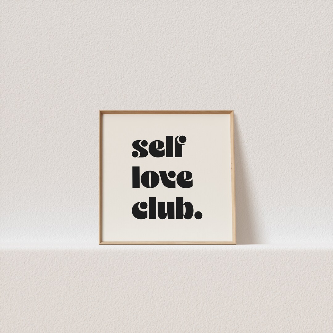 Square Retro Poster self Love Club. Retro - Etsy
