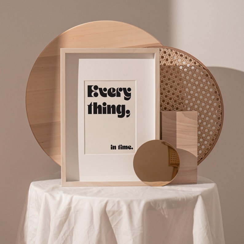 Art Print Quote everything in Time. Stunning - Etsy