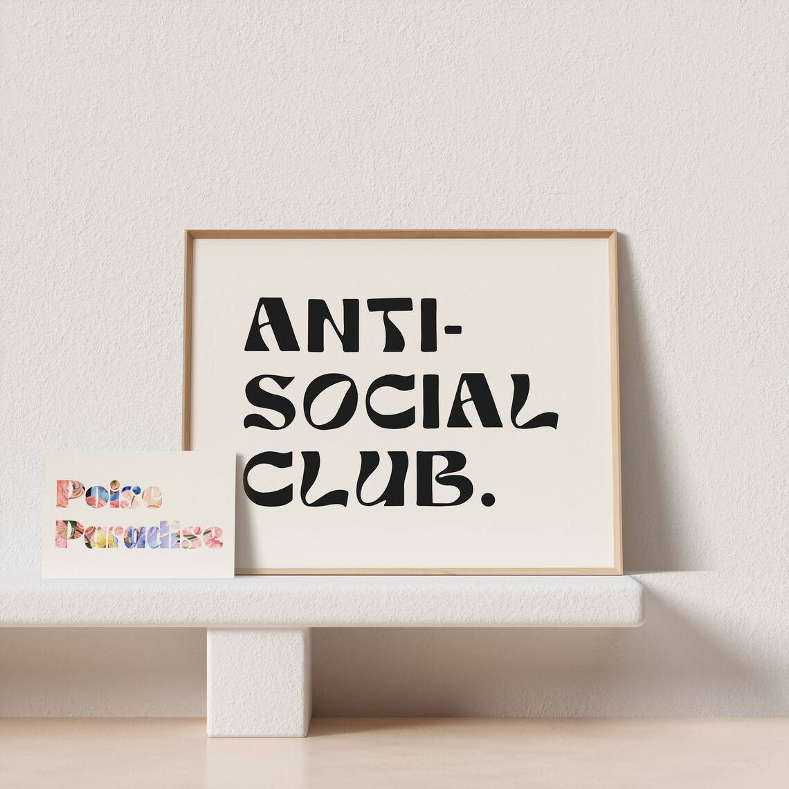 Horizontal Retro Art Print anti-social Club. - Etsy
