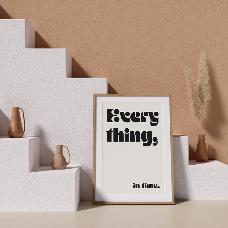 Art Print Quote everything in Time. Stunning - Etsy