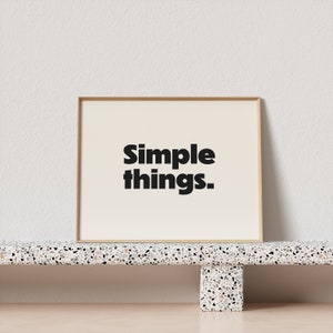 Horizontal Retro Art Print "simple Things." Stunning Typography, Must ...