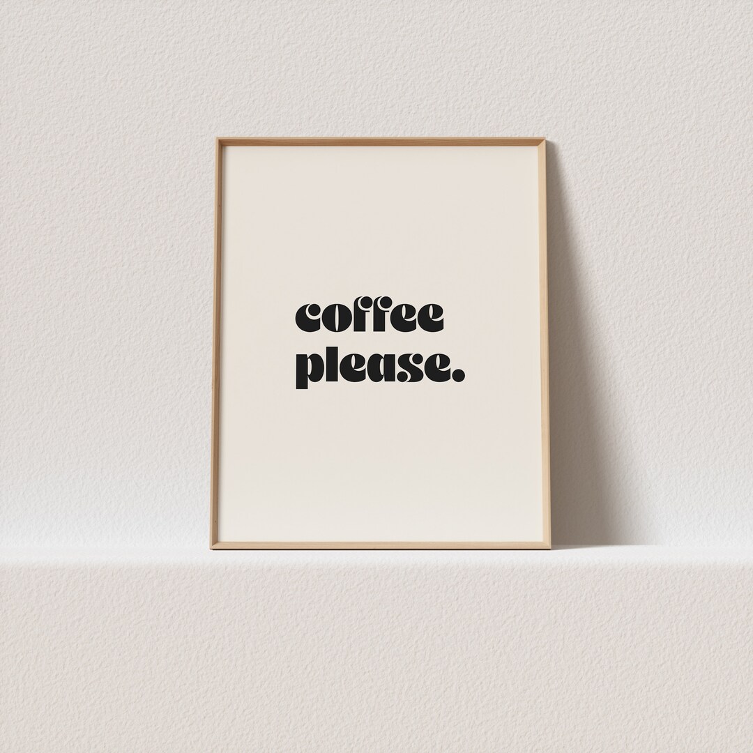 Retro Art Print "coffee Please." Stunning Minimal Typography, a Must ...