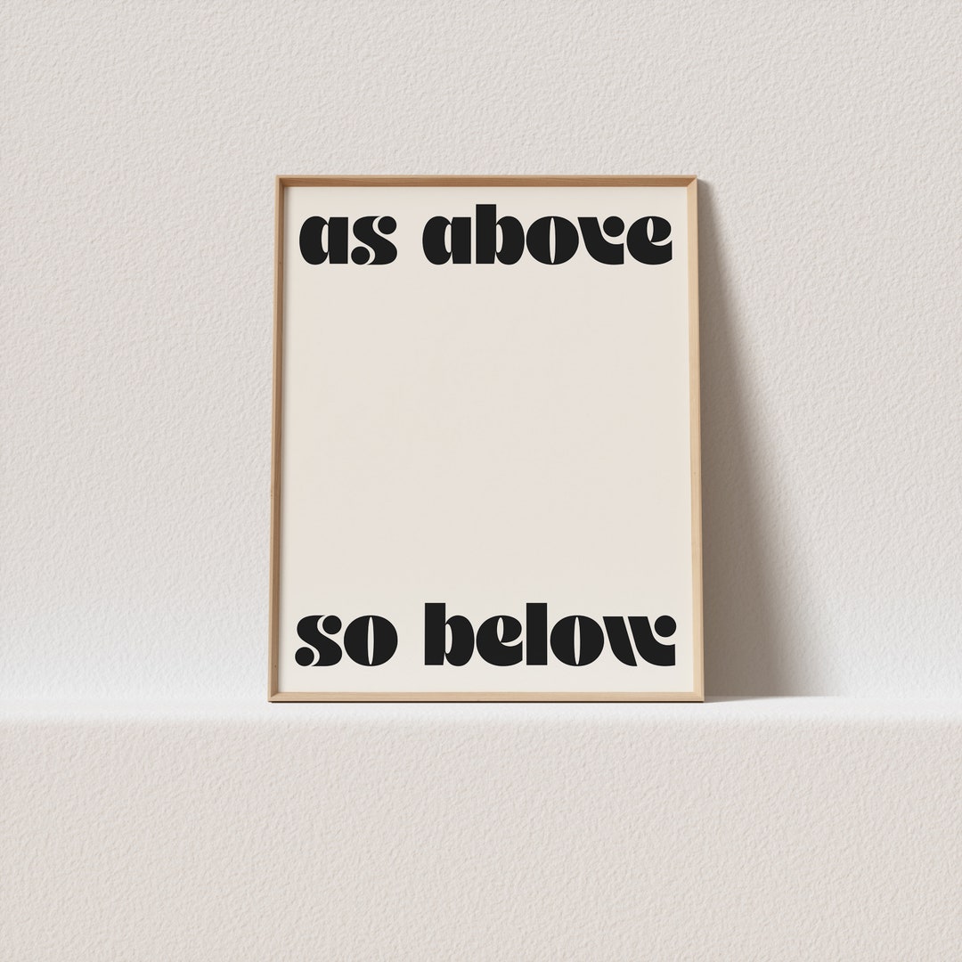 Retro Poster "as Above, so Below." Stunning Retro Typography, a Must ...