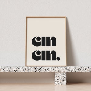 Art Print "cin Cin." Stunning Mid-century Typography, a Must for Your ...