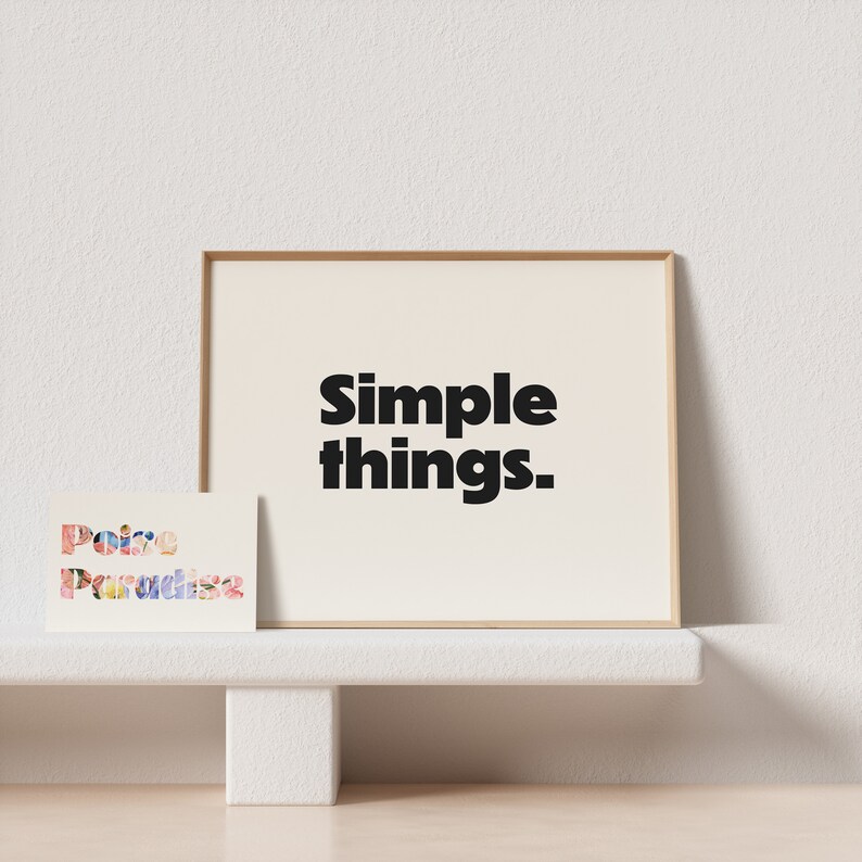 Horizontal Retro Art Print "simple Things." Stunning Typography, Must ...