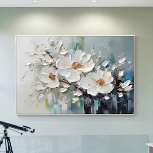 Original Flower Texture Wall Art 3D Textured Flower Abstract Painting ...