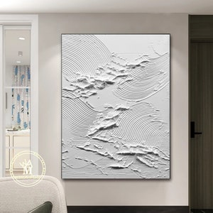 White Textured Wall Art Large White Abstract Art White - Etsy