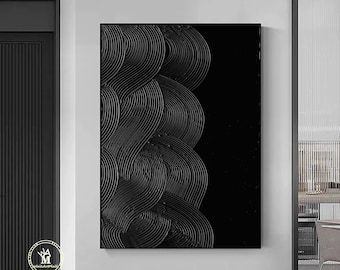 Black Texture Art Painting - Etsy