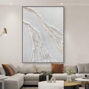 White Abstract Painting White Abstract Art White 3D Textured Wall Art ...