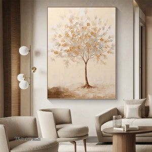 Ivory Minimalist Abstract Wall Art Large Brown Textured Abstract ...