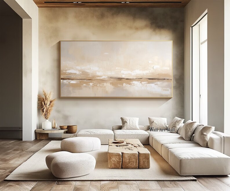 Beige Landscape Texture Abstract Painting Sky Abstract Painting Brown ...