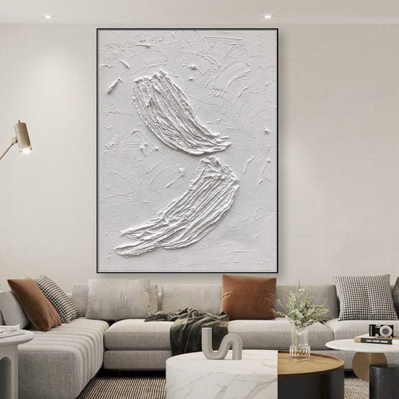 White Texture Wall Art White Abstract Art White 3D Texture - Etsy