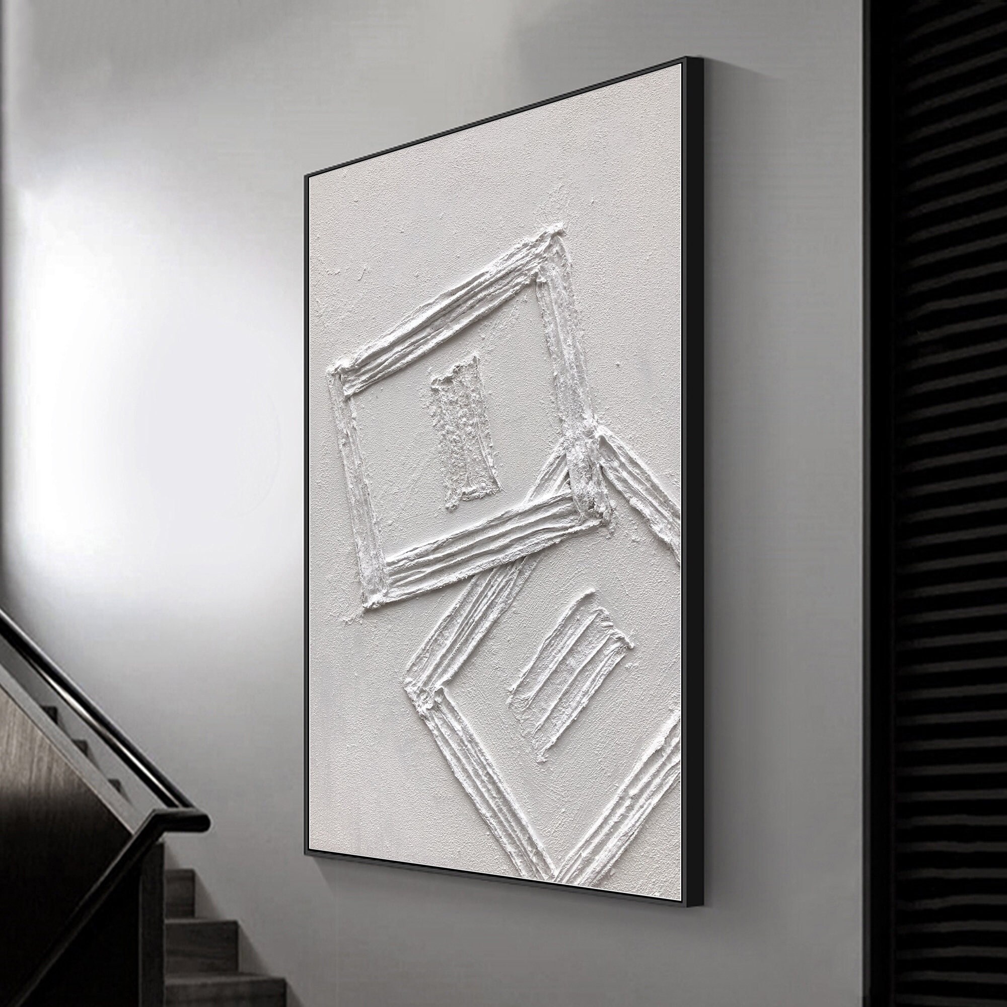 White Abstract Wall Art Large White 3D Textured Wall Art White - Etsy