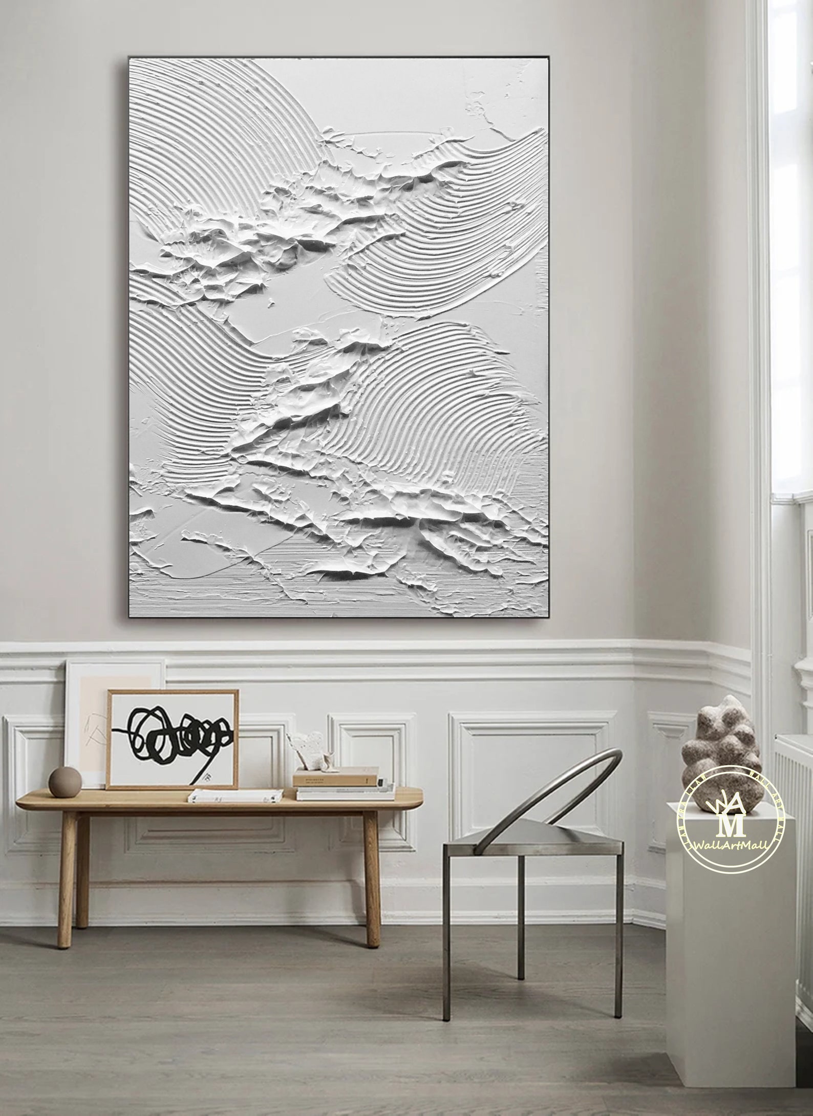 White Textured Wall Art Large White Abstract Art White - Etsy