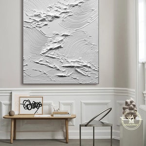 White Textured Wall Art Large White Abstract Art White - Etsy