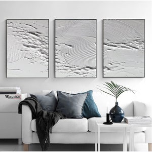 White Abstract Painting Large White Abstract Wall Art White - Etsy