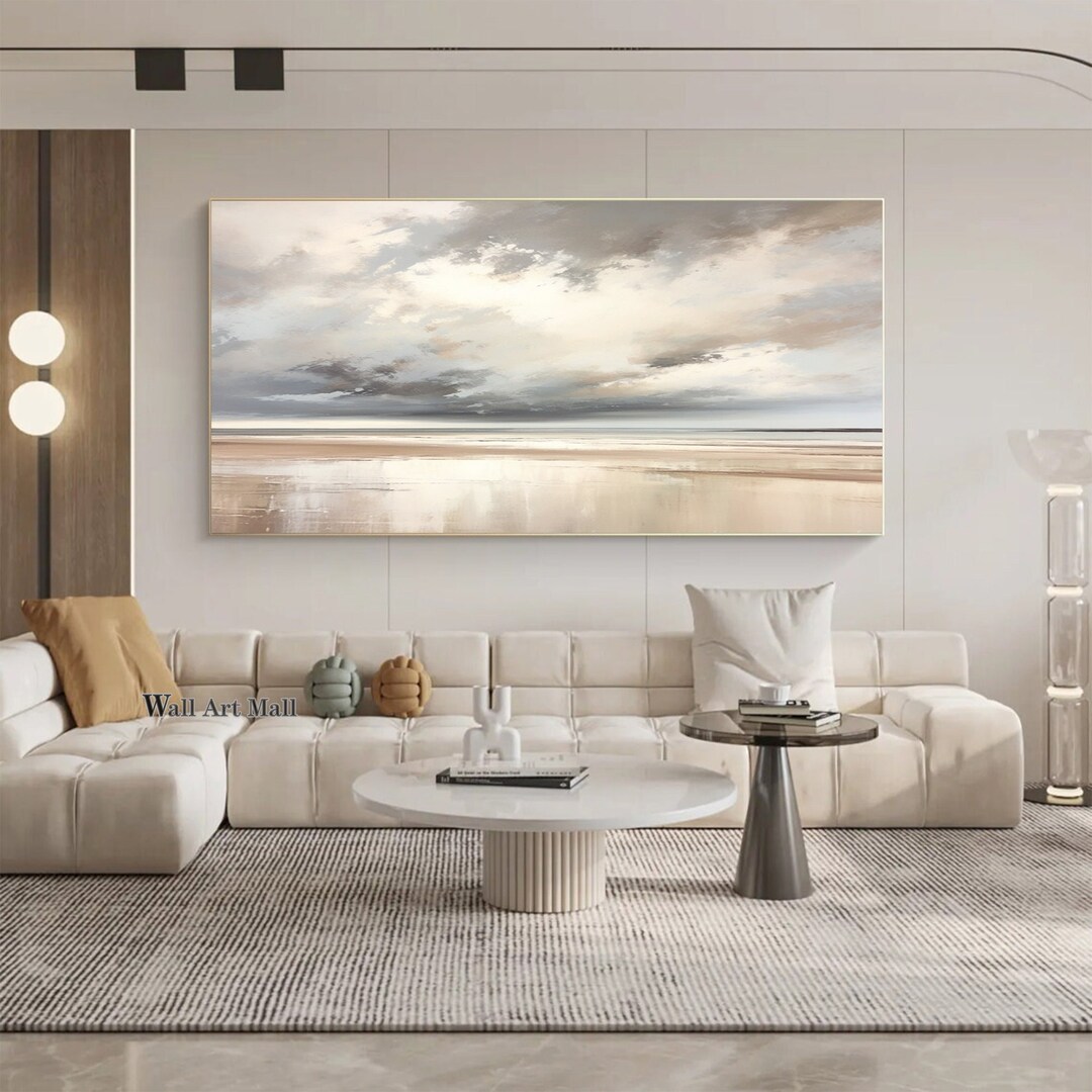 Sea and Sky Abstract Painting Large Beach Minimalist Abstract Painting ...
