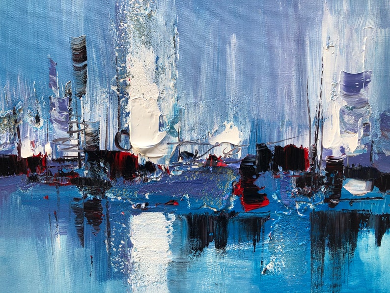 Large Blue Abstract Wall Art Blue Abstract Texture Painting - Etsy