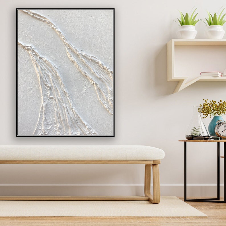 White Abstract Painting White Abstract Art White 3D Textured Wall Art ...