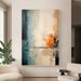Original Abstract Painting on Canvas. Blue and Orange Minimalist Canvas ...