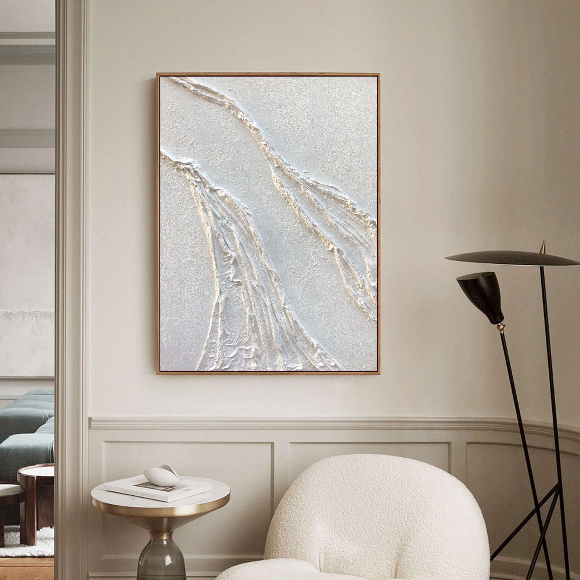 White Abstract Painting White Abstract Art White 3D Textured Wall Art ...