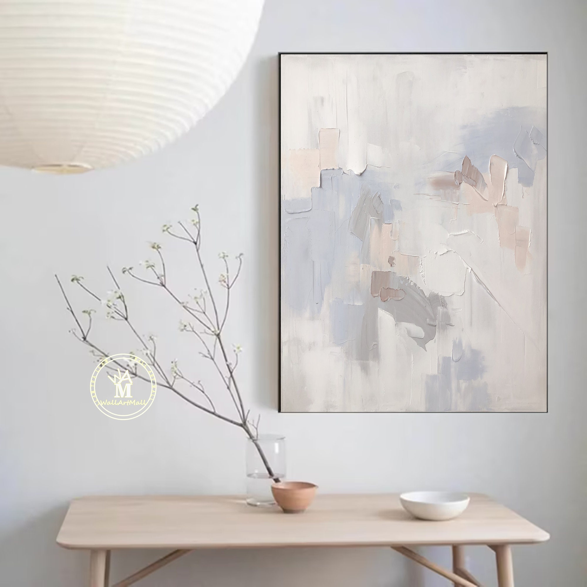 Large Abstract Painting Light Color Abstract Painting Gray - Etsy