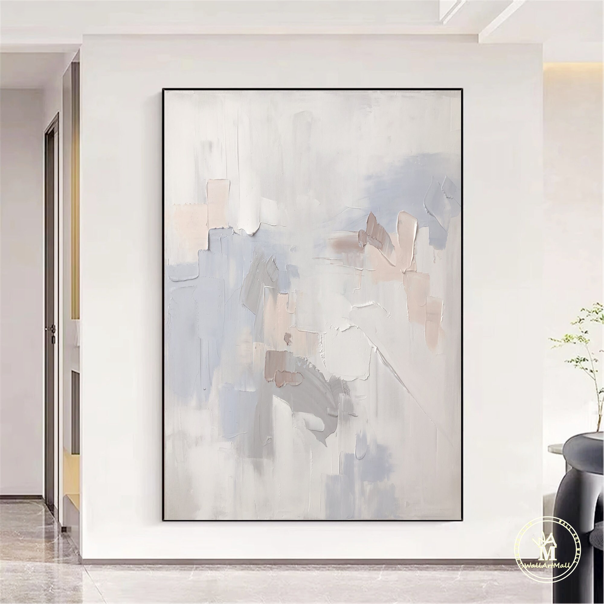 Large Abstract Painting Light Color Abstract Painting Gray - Etsy