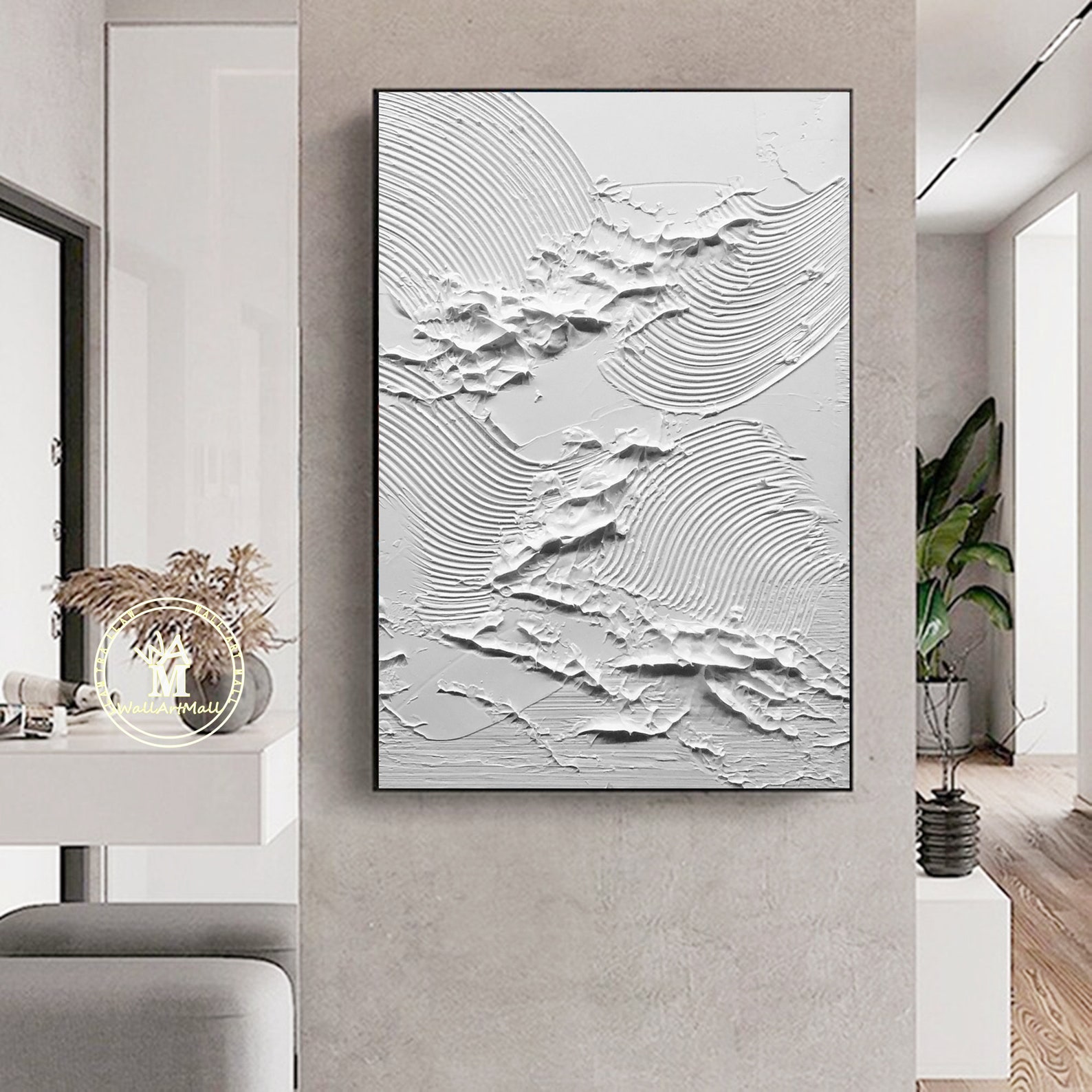 White Textured Wall Art Large White Abstract Art White - Etsy