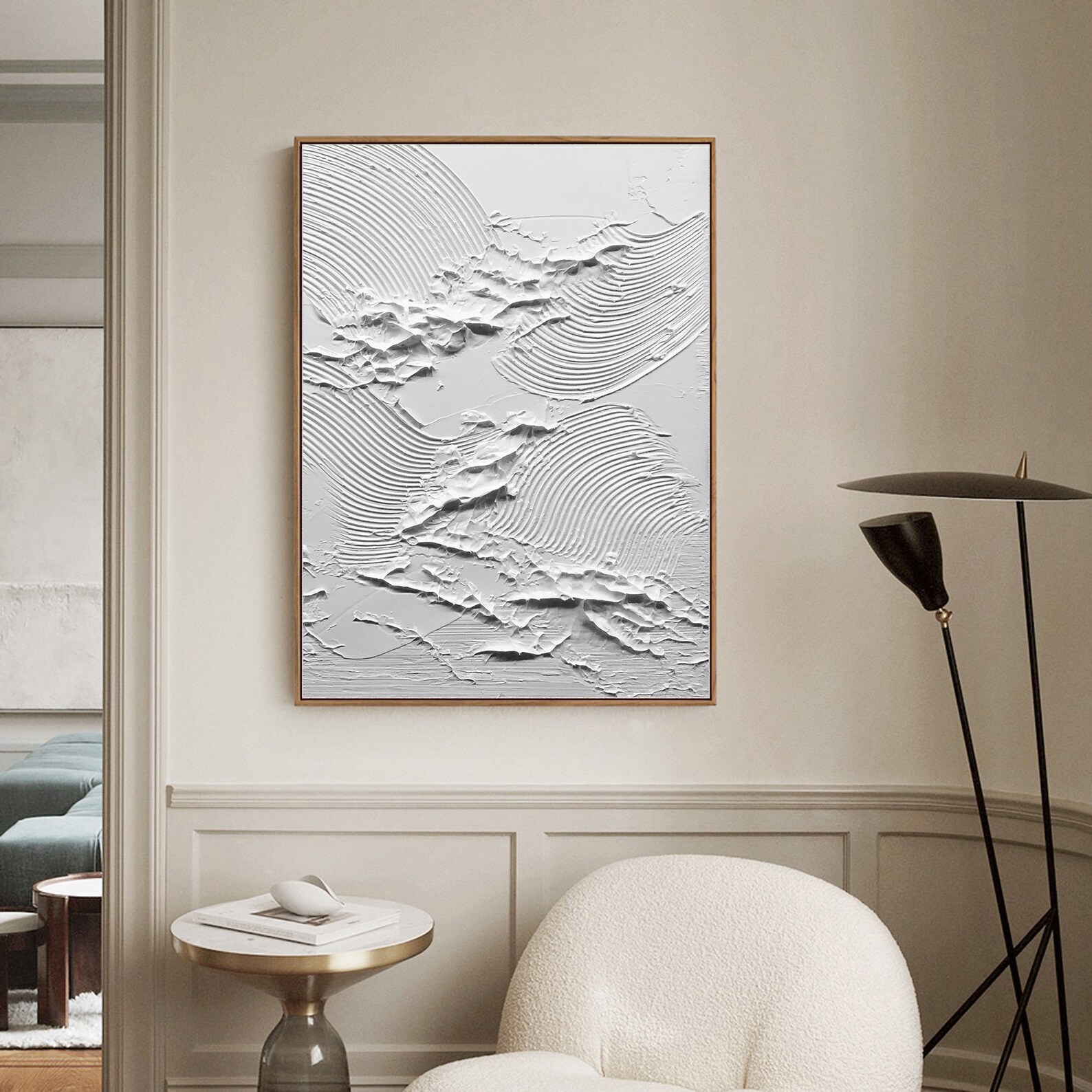 White Textured Wall Art Large White Abstract Art White - Etsy