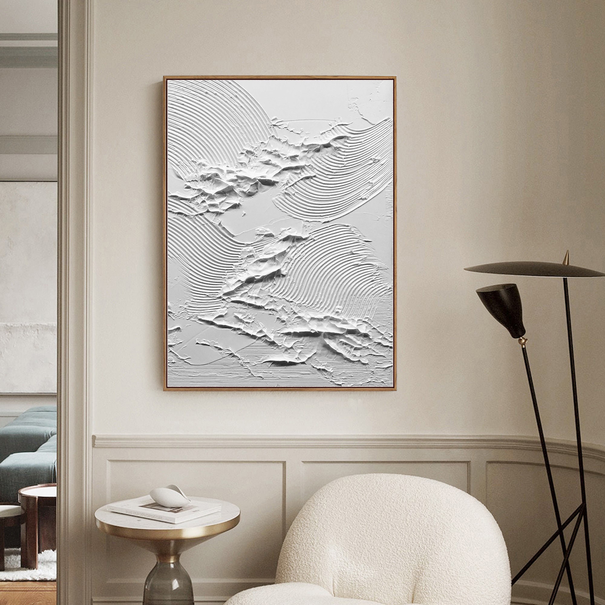 White Textured Wall Art Large White Abstract Art White - Etsy